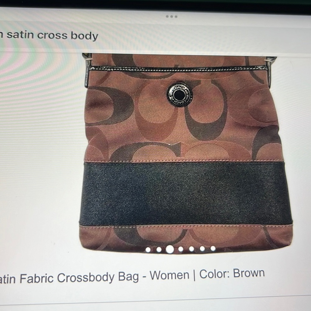 Coach Signature Monogram Satin Fabric Crossbody Bag B… - Gem
